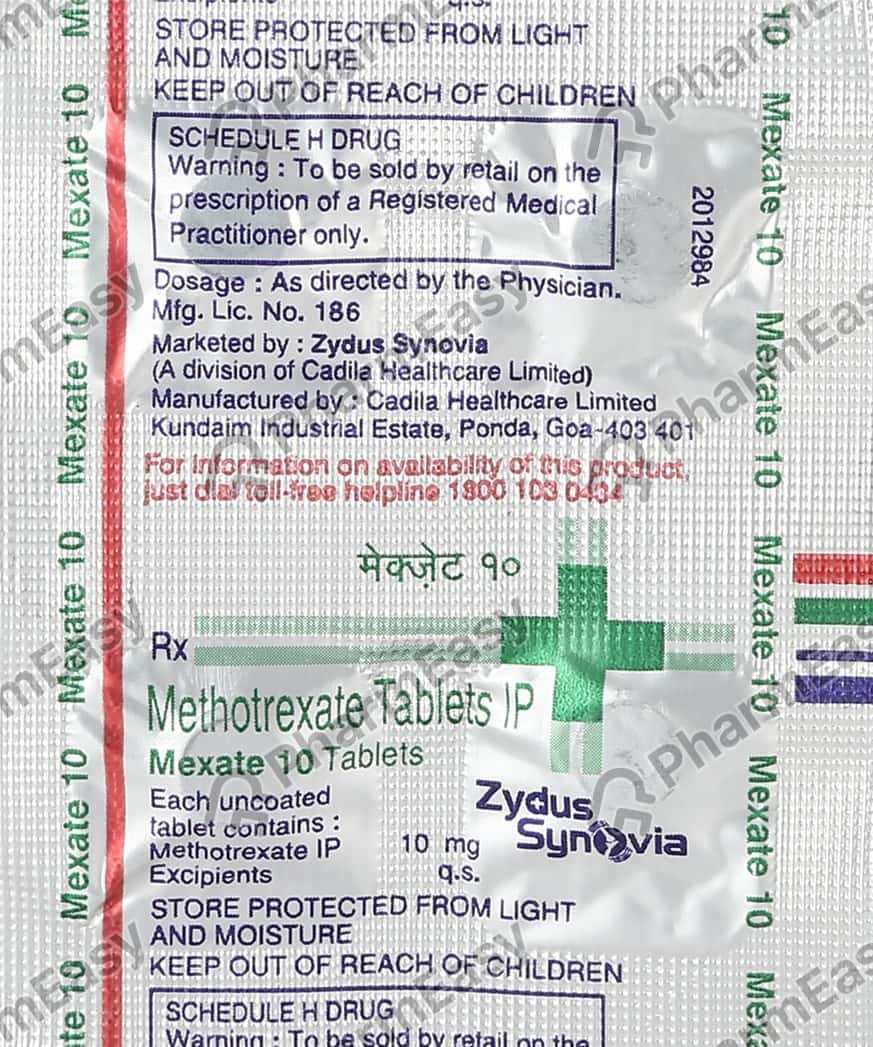 Mexate 10 MG Tablet (4): Uses, Side Effects, Price & Dosage | PharmEasy