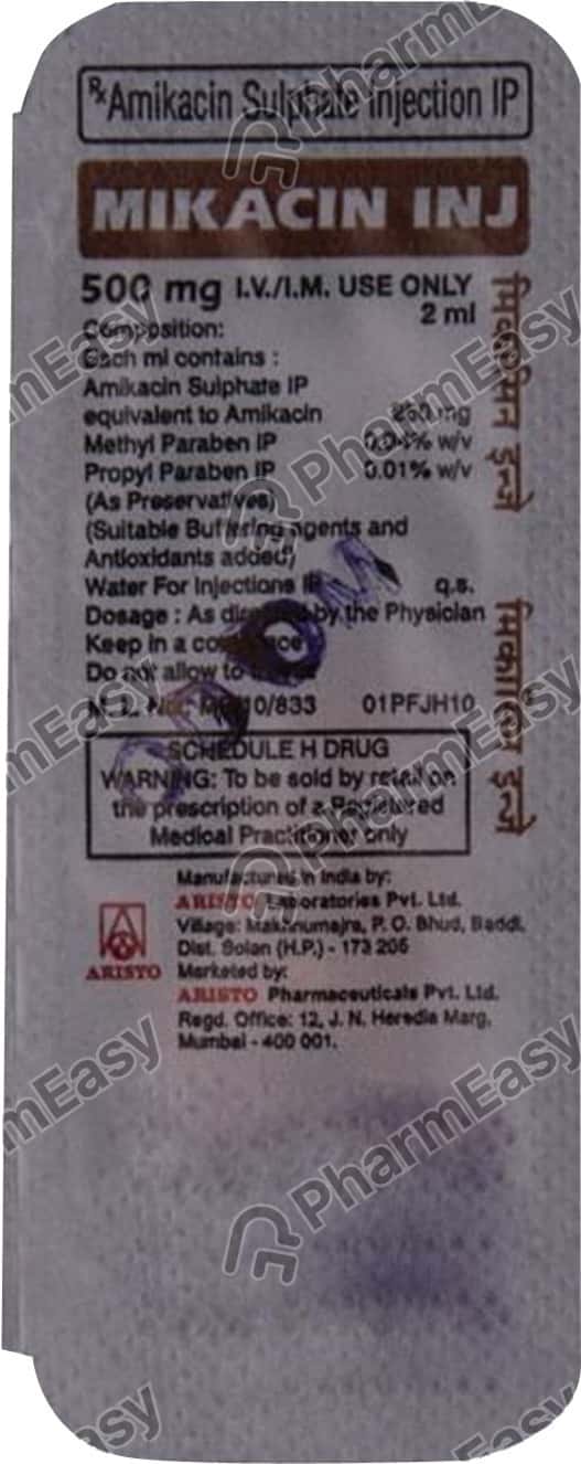 Mikacin 500 MG Injection (2): Uses, Side Effects, Price & Dosage ...