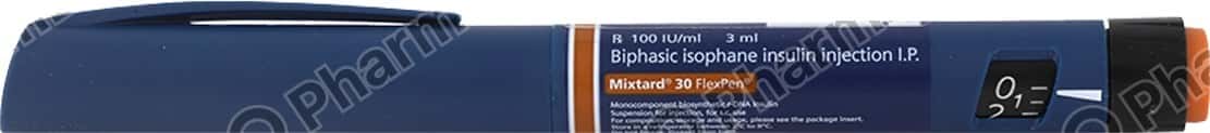 Mixtard Flexpen 100 IU/ML Suspension For Injection (3): Uses, Side ...