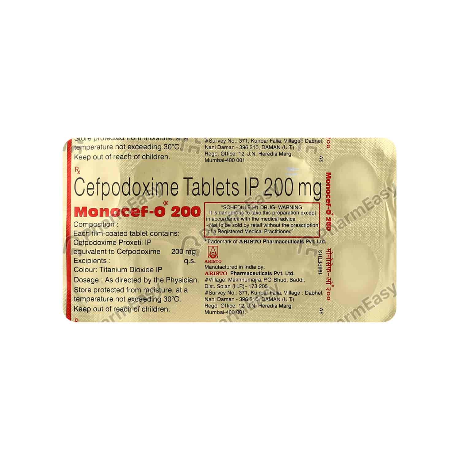 Monocef O 200mg Tab - Uses, Side Effects, Dosage, Composition & Price ...