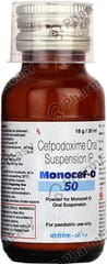 Monocef O 50 Oral Suspension: Uses, Side-effects, Price, Dosage & More ...