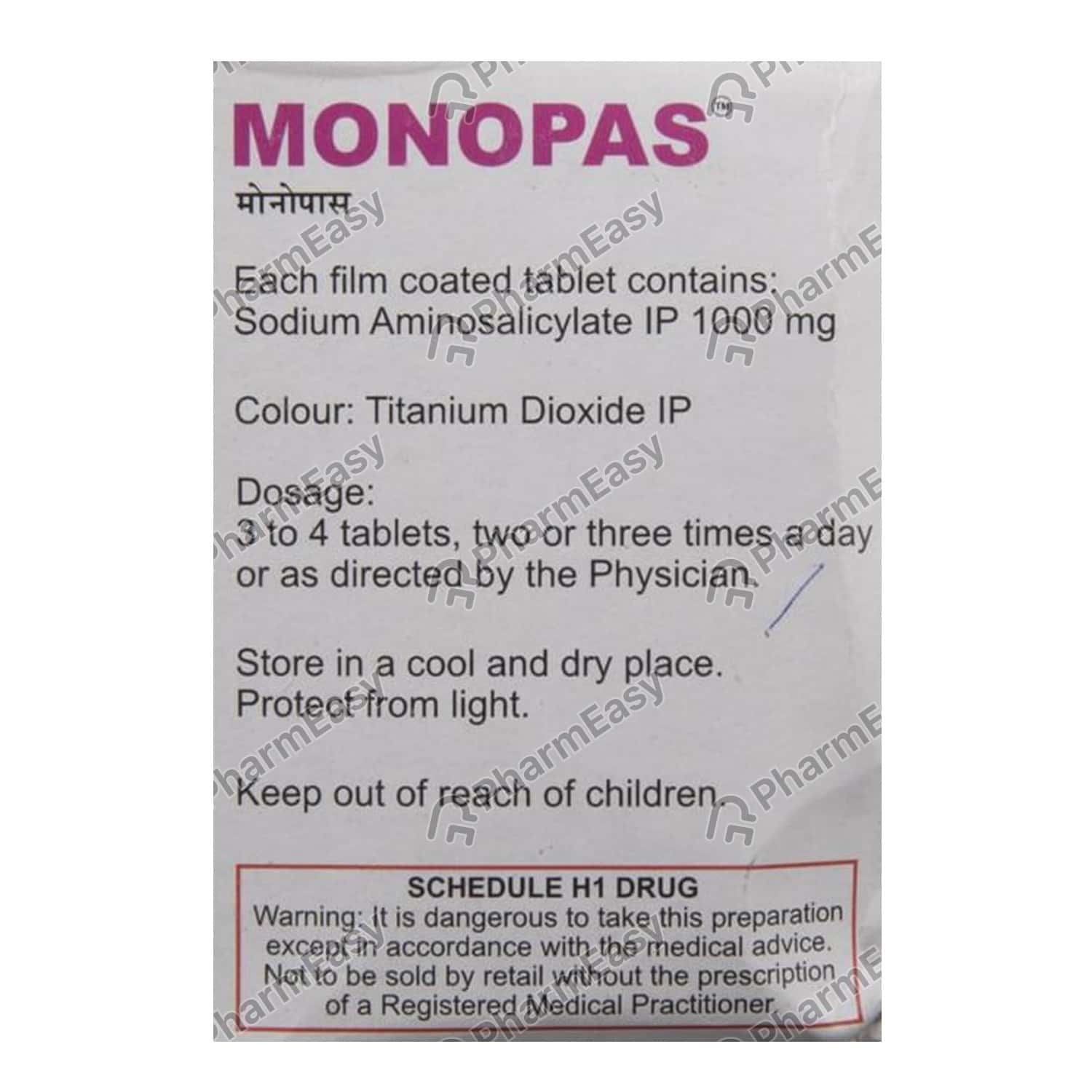 Monopas 1 G Tablet (6): Uses, Side Effects, Price & Dosage | PharmEasy