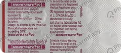 Monotrate 20 MG Tablet (10): Uses, Side Effects, Price & Dosage | PharmEasy