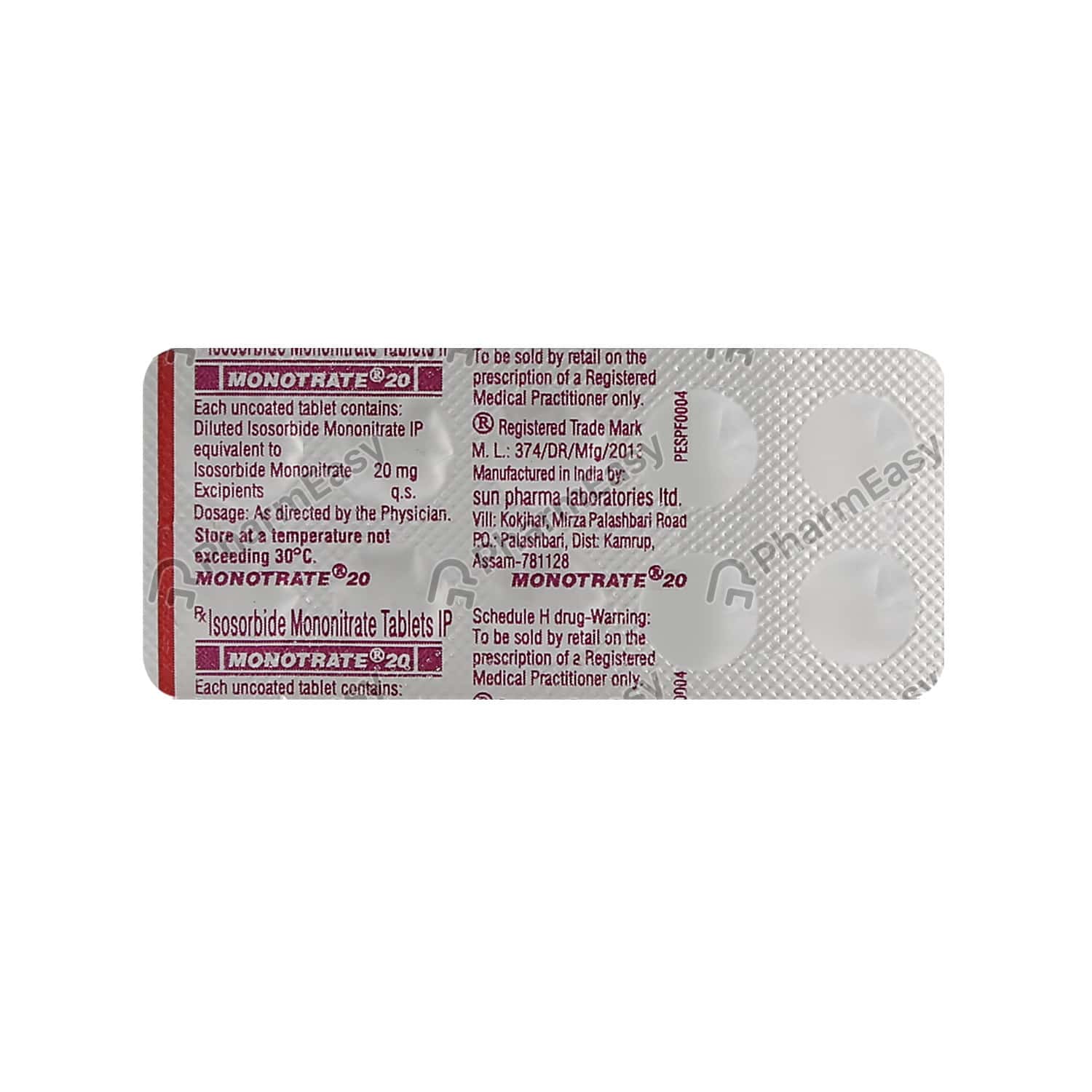 Monotrate 20 MG Tablet (10) - Uses, Side Effects, Dosage, Composition ...