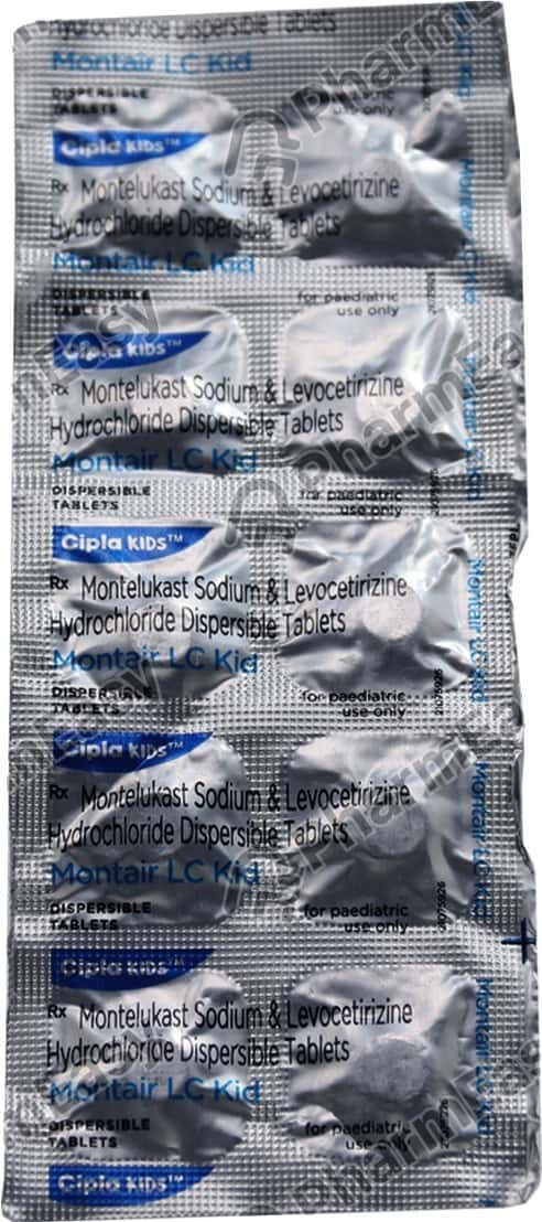 Montair Lc Kid Strip Of 10 Tablets: Uses, Side Effects, Price & Dosage ...