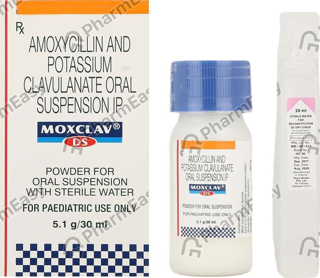 Moxclav Ds Suspension 30ml: Uses, Side Effects, Price & Dosage | PharmEasy