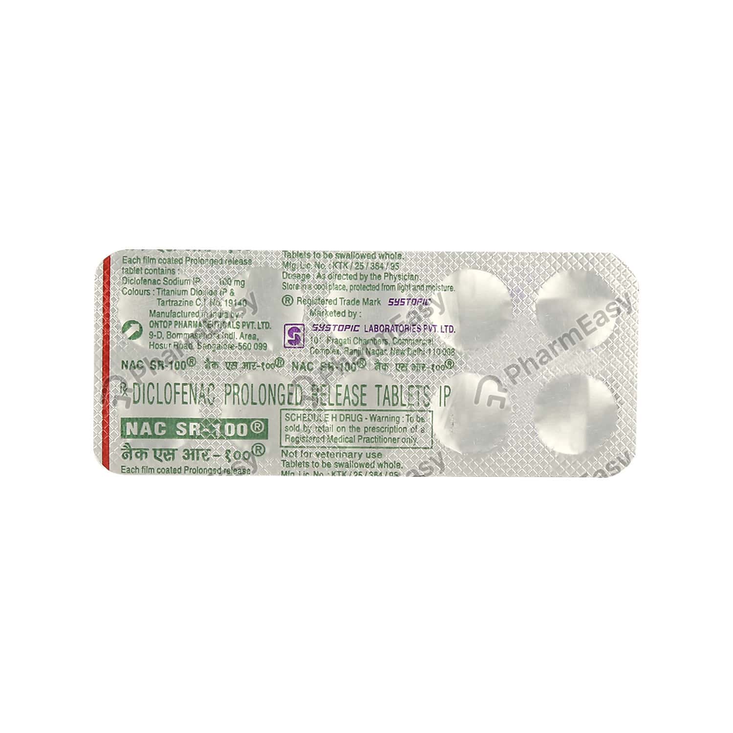 Buy Nac Sr 100 MG Tablet (10) Online at Flat 18% OFF* | PharmEasy