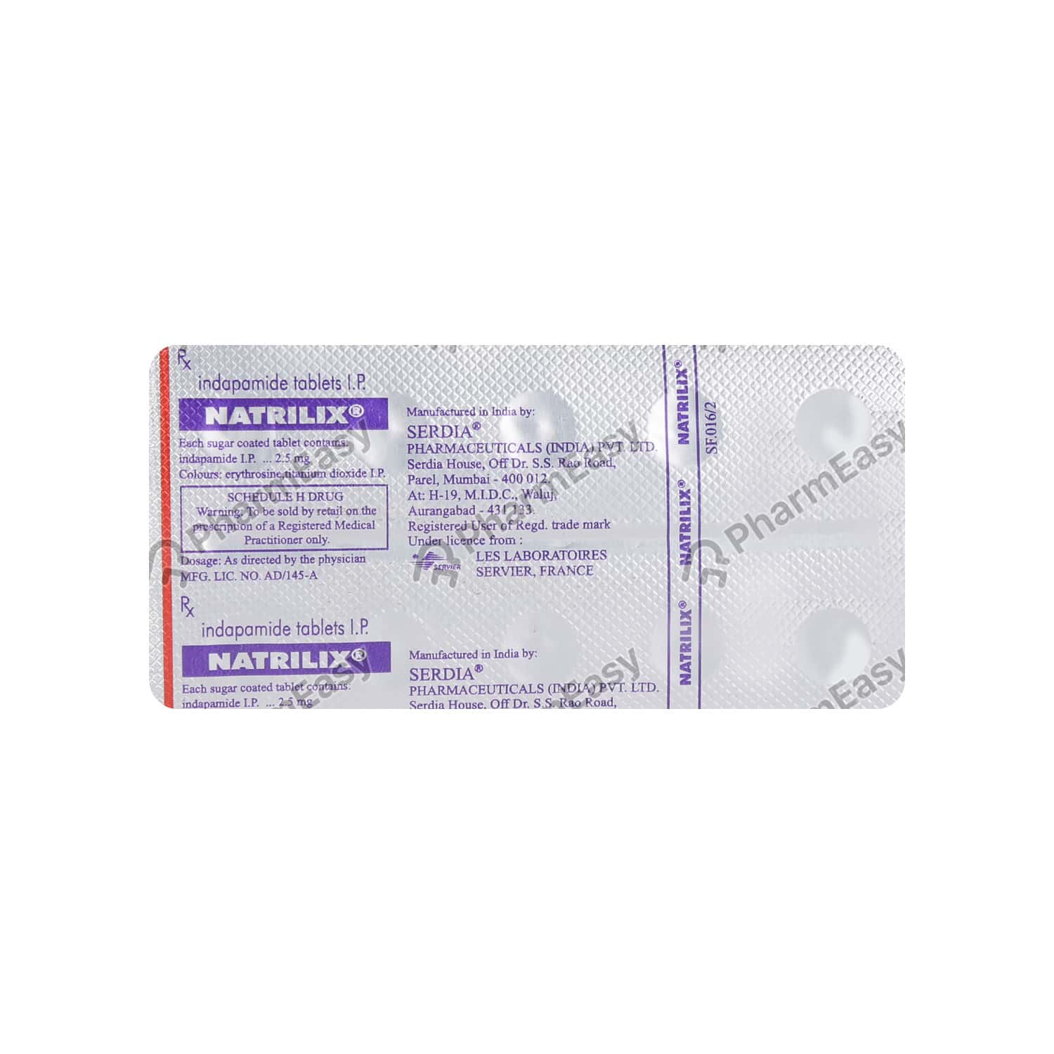 Buy Natrilix 2.5 MG Tablet (10) Online at Flat 18% OFF* | PharmEasy