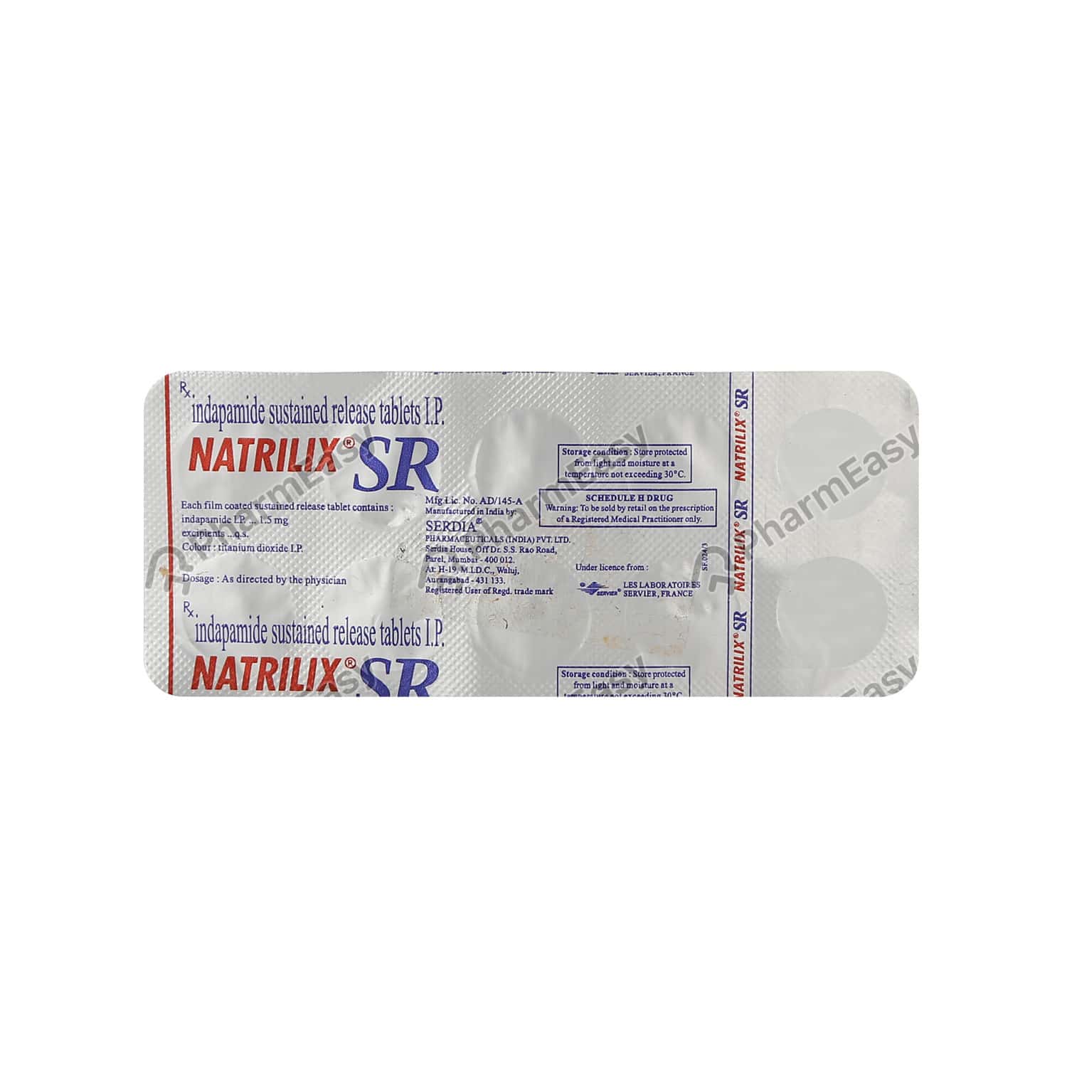 Natrilix Sr 1.5 MG Tablet (10) - Uses, Side Effects, Dosage ...