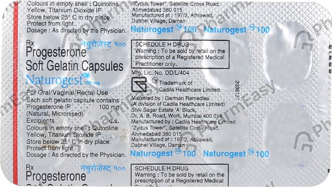 Naturogest 100 MG Oral/Vaginal/Rectal Capsule (10): Uses, Side Effects ...