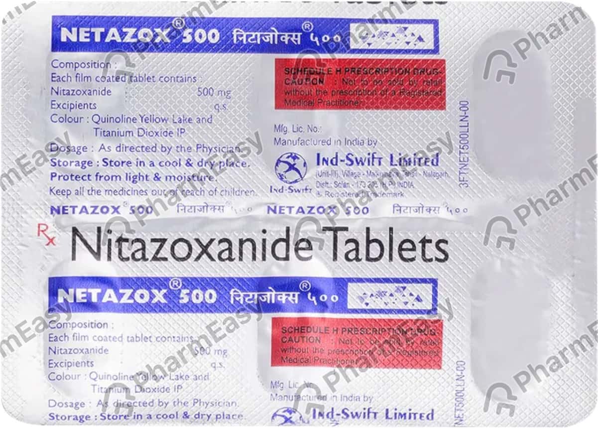 Netazox 500 MG Tablet (6): Uses, Side Effects, Price & Dosage | PharmEasy