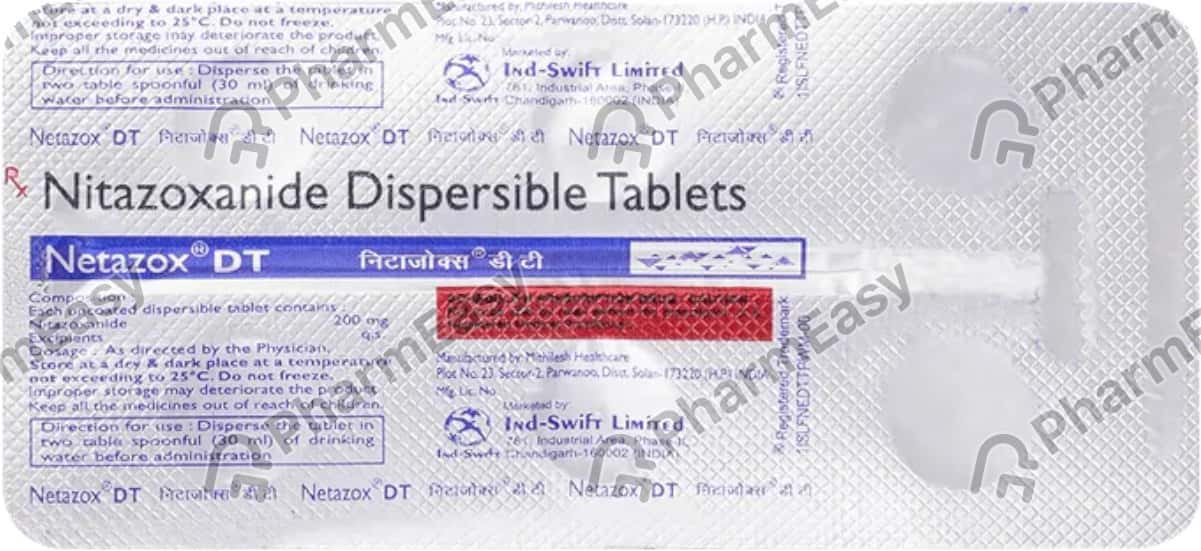 Netazox Dt 200 MG Tablet (6): Uses, Side Effects, Price & Dosage ...