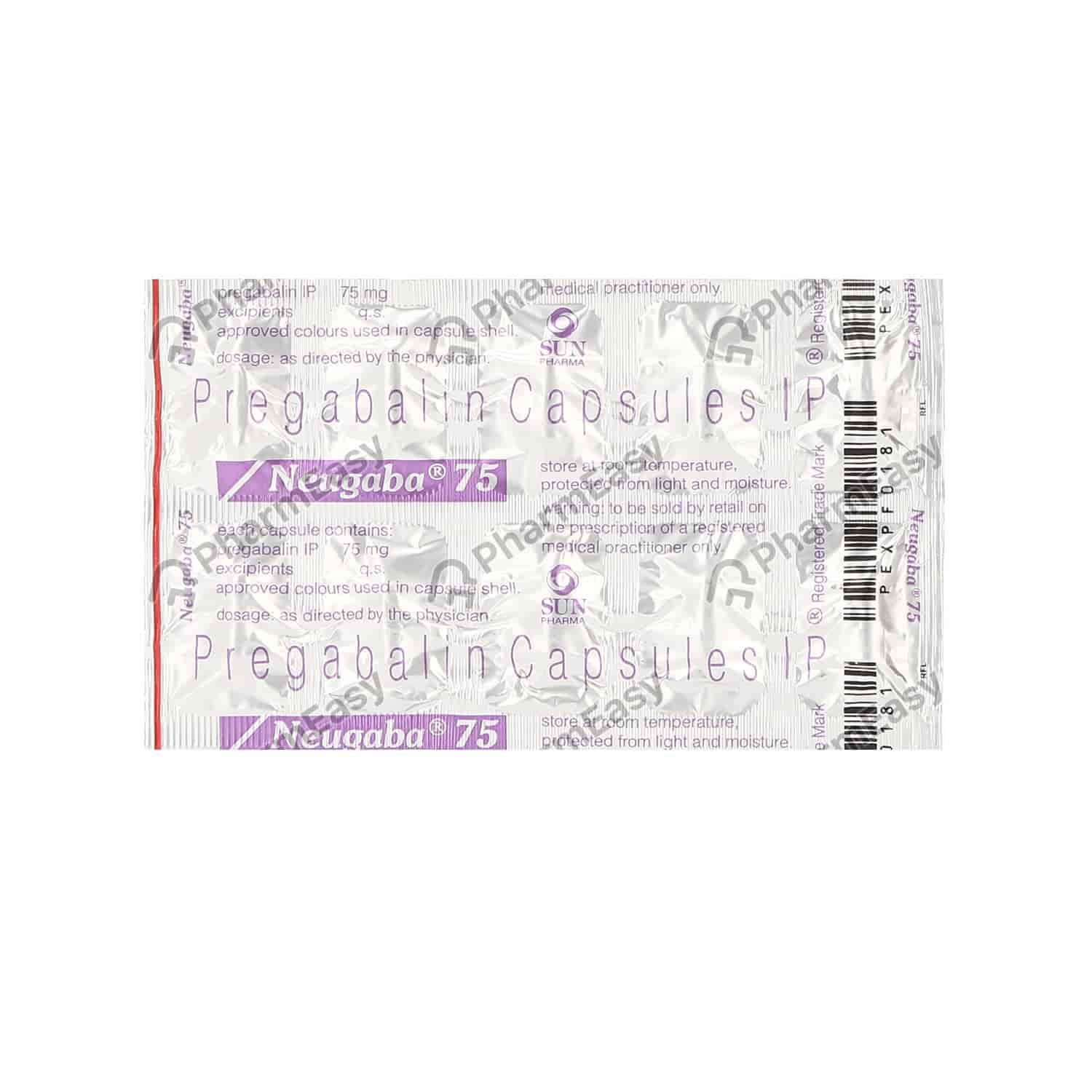 Neugaba 75mg Strip Of 10 Capsules - Uses, Side Effects, Dosage ...