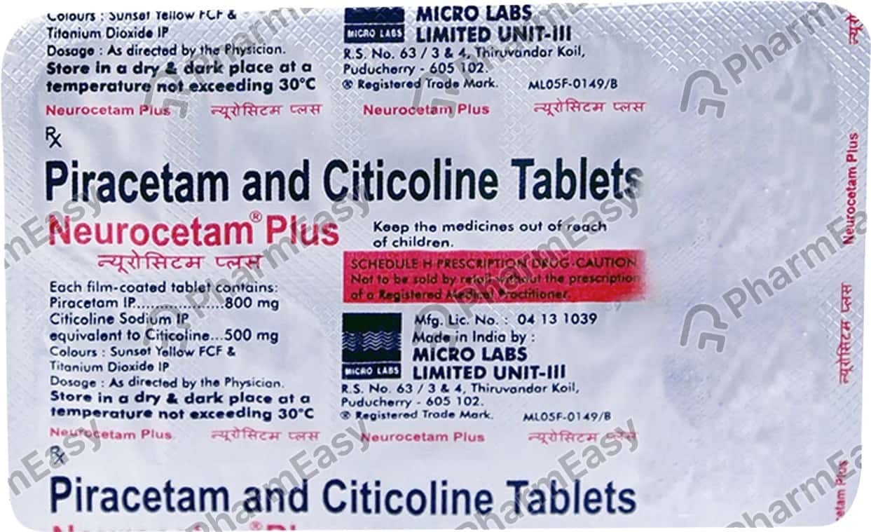 Neurocetam Plus Strip Of 10 Tablets: Uses, Side Effects, Price & Dosage ...