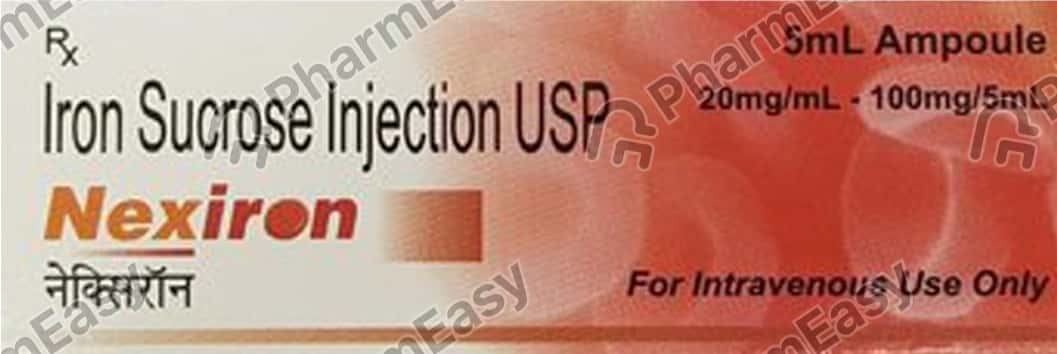 Nexiron 100 MG Injection (5): Uses, Side Effects, Price & Dosage ...