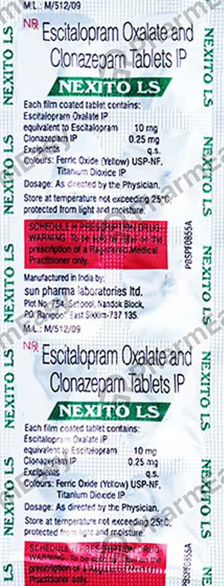 Nexito Ls Tablet: Uses, Side Effects, Price & Dosage | PharmEasy