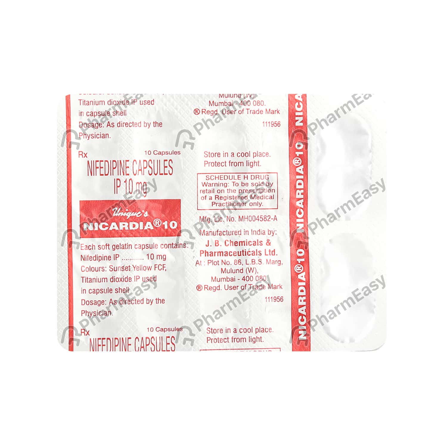 Buy Nicardia 10 MG Capsule (10) Online at Flat 18% OFF* | PharmEasy