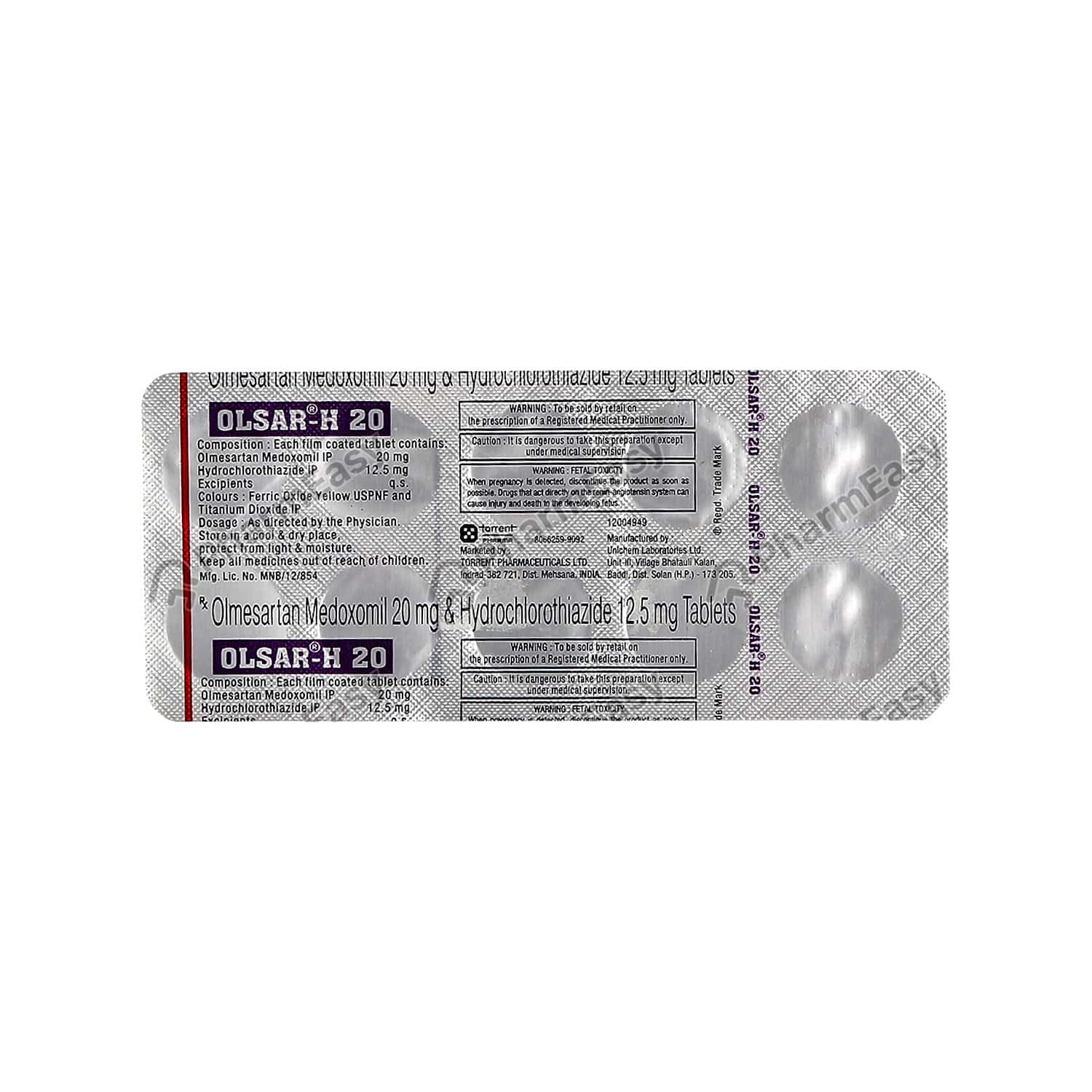 Buy Olsar H 20mg Tablet Online at Flat 18% OFF* | PharmEasy