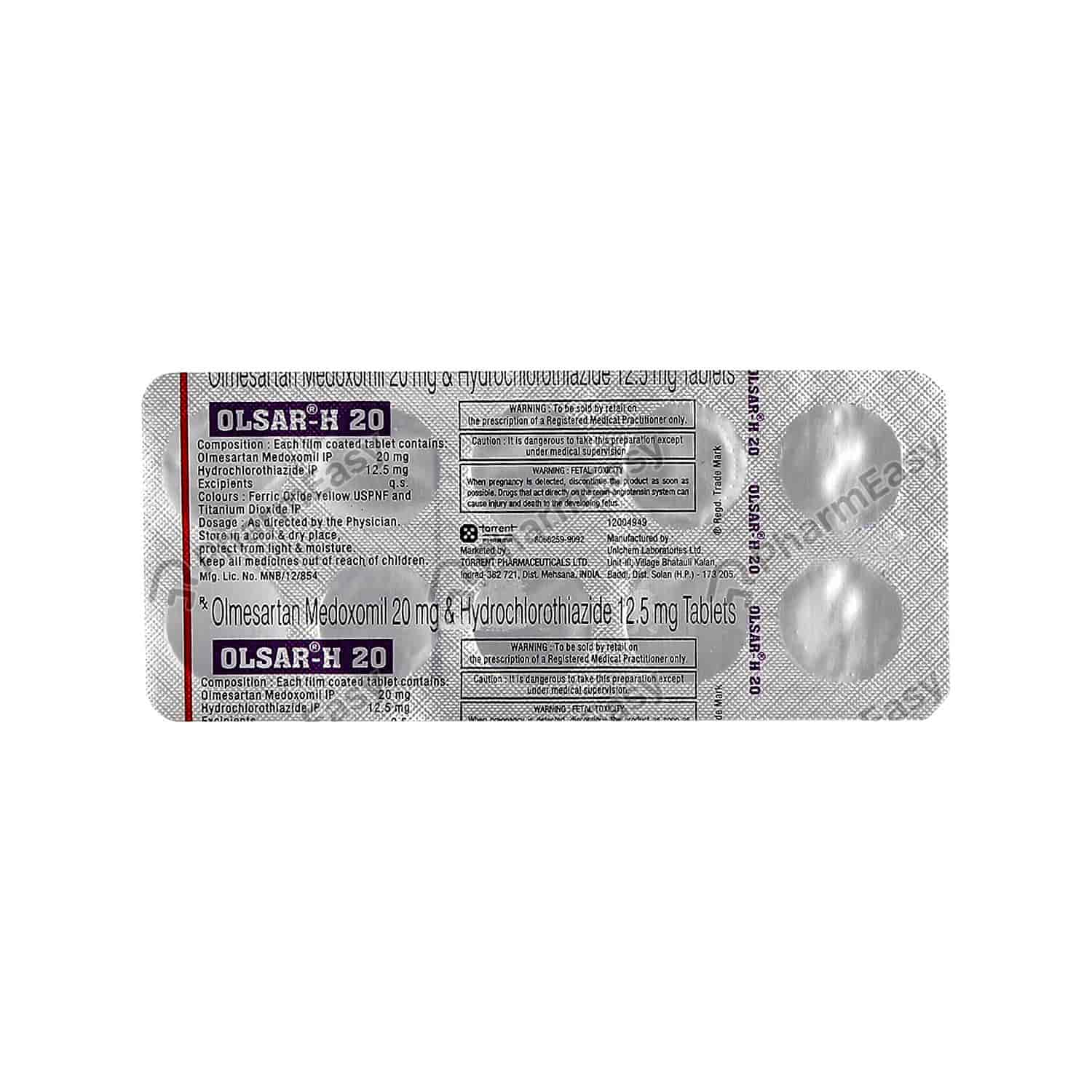 Buy Olsar H 20mg Tablet Online at flat 15% off | PharmEasy