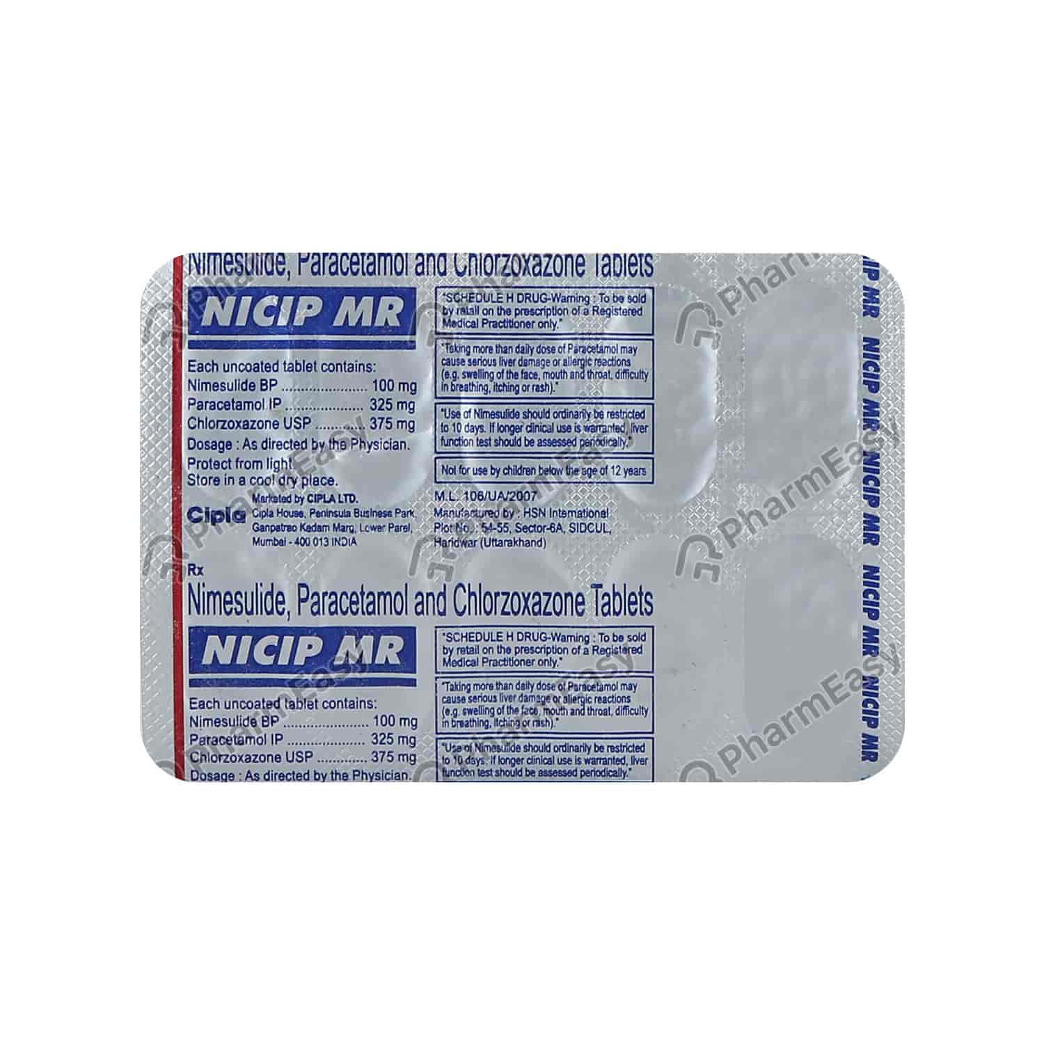 Buy Nicip Mr Tablet Online at Flat 18% OFF* | PharmEasy