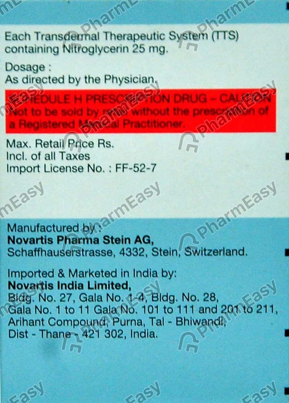 Nitroderm Tts 5 MG Patch (1): Uses, Side Effects, Price & Dosage ...