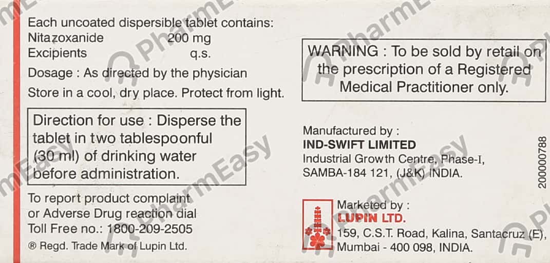 Nizonide Dt 200 MG Tablet (6): Uses, Side Effects, Price & Dosage ...