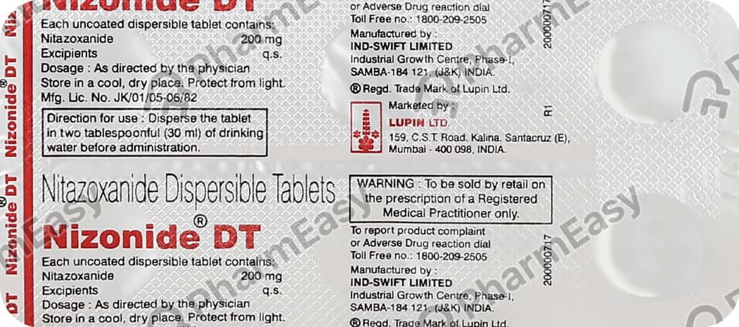 Nizonide Dt 200 MG Tablet (6): Uses, Side Effects, Price & Dosage ...