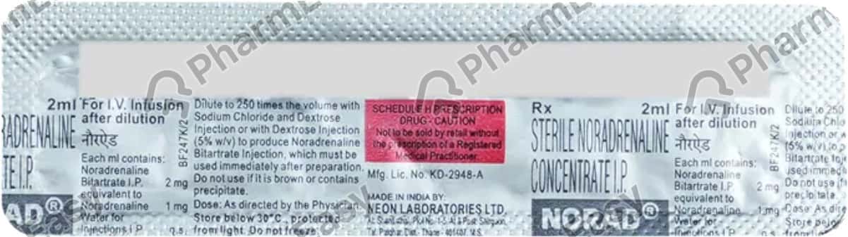 Norad Injection: Uses, Side-effects, Price, Dosage & More Info - PharmEasy
