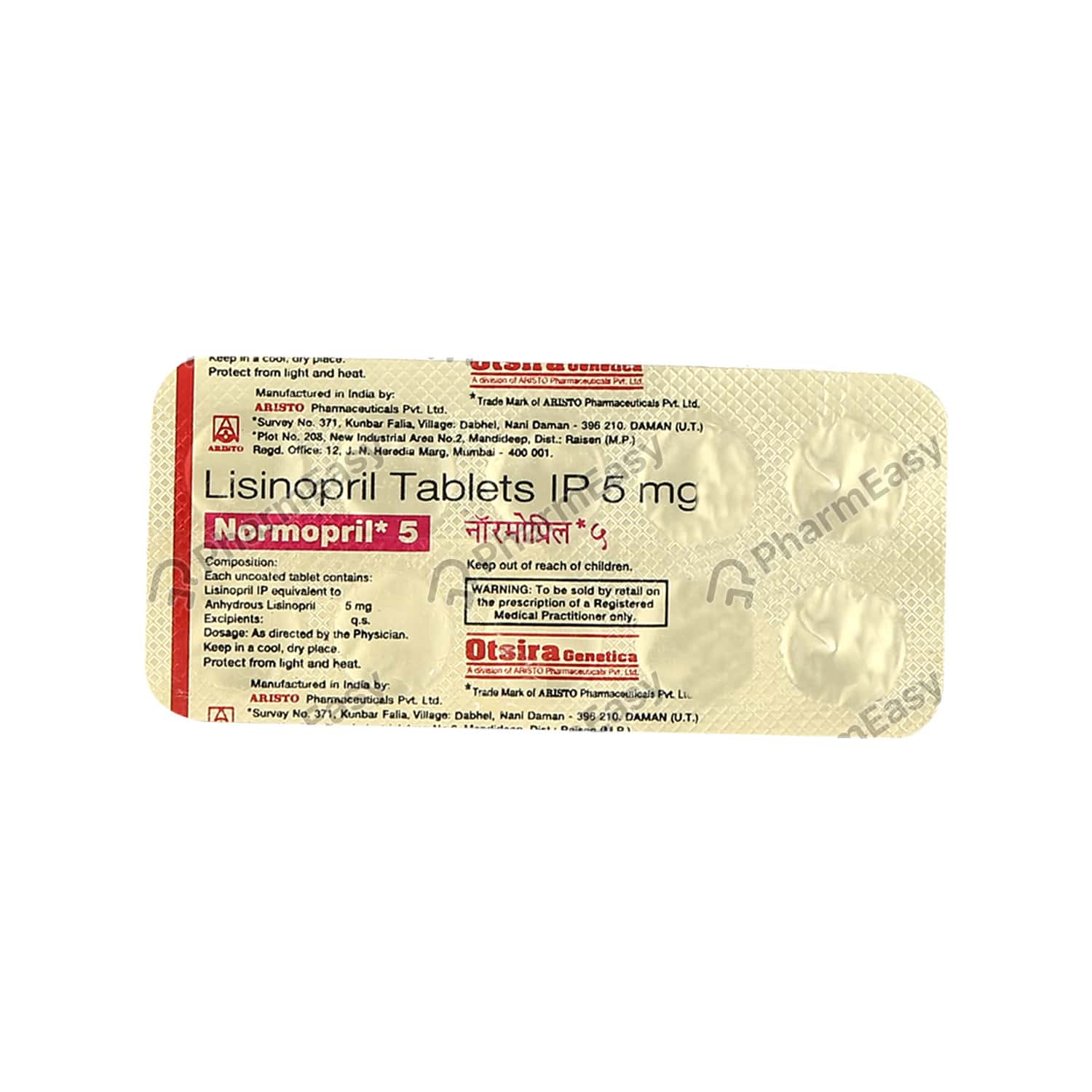 Buy Normopril 5 MG Tablet (10) Online at Flat 18% OFF* | PharmEasy