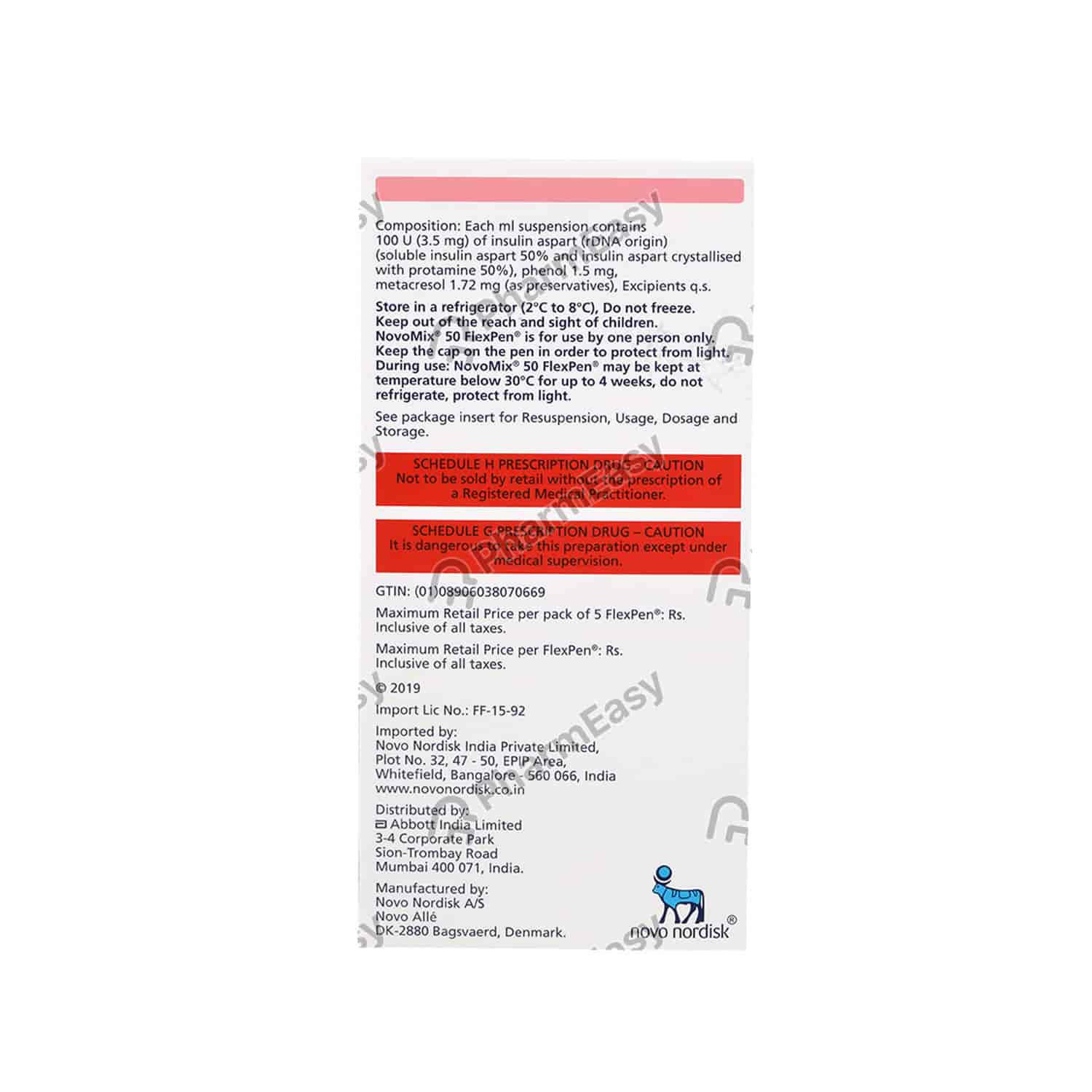 Novomix 50 Flexpen Injection 3ml - Uses, Side Effects, Dosage ...