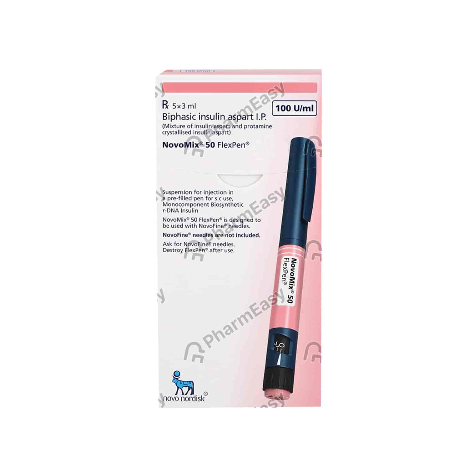 Novomix 50 Flexpen Injection 3ml - Uses, Side Effects, Dosage ...