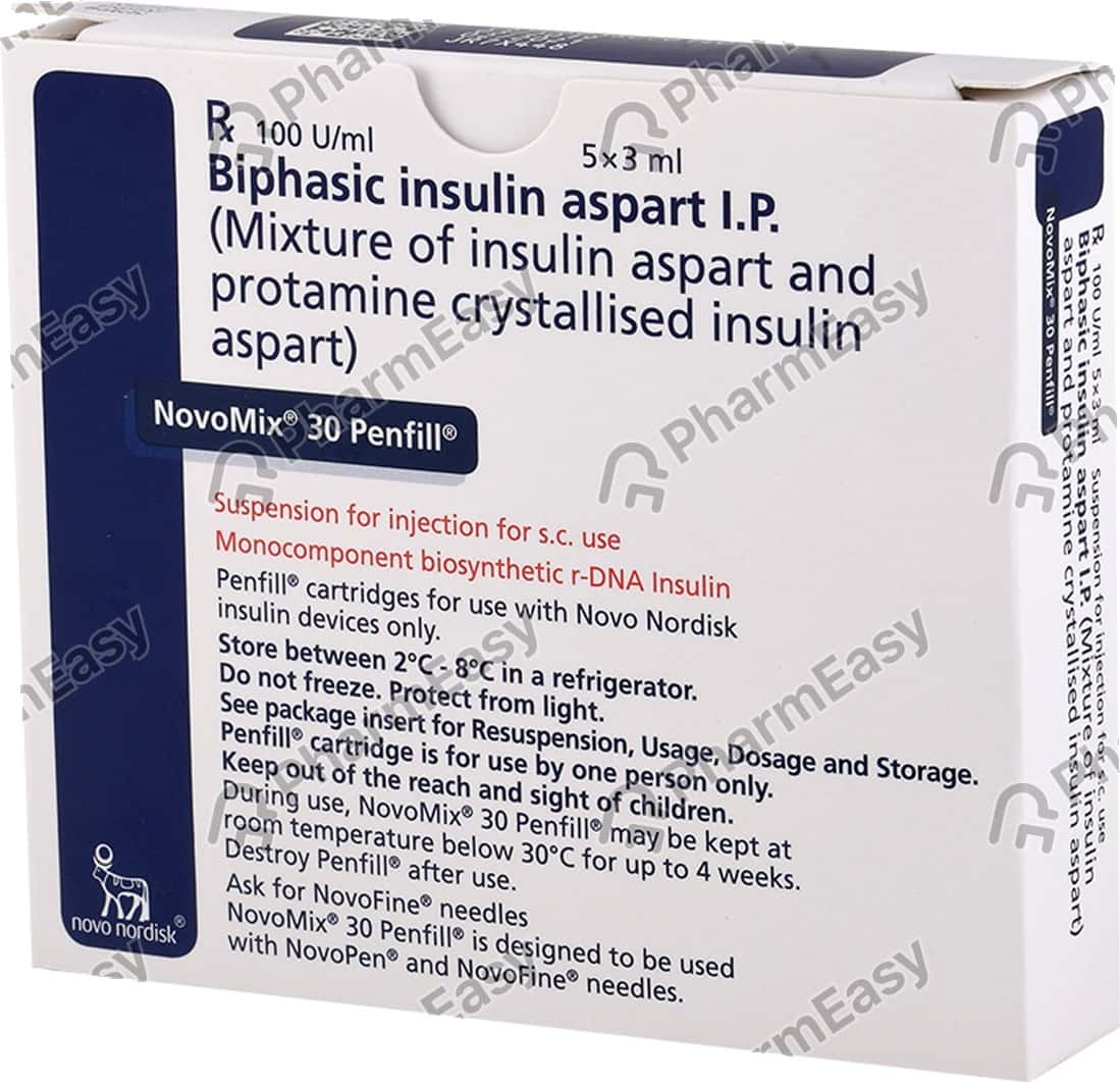Novomix Penfill 100 IU/ML Suspension For Injection (3): Uses, Side ...