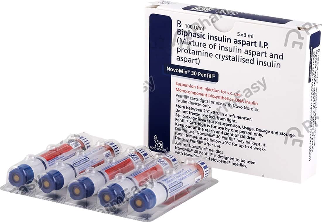 Novomix Penfill 100 IU/ML Suspension For Injection (3): Uses, Side ...