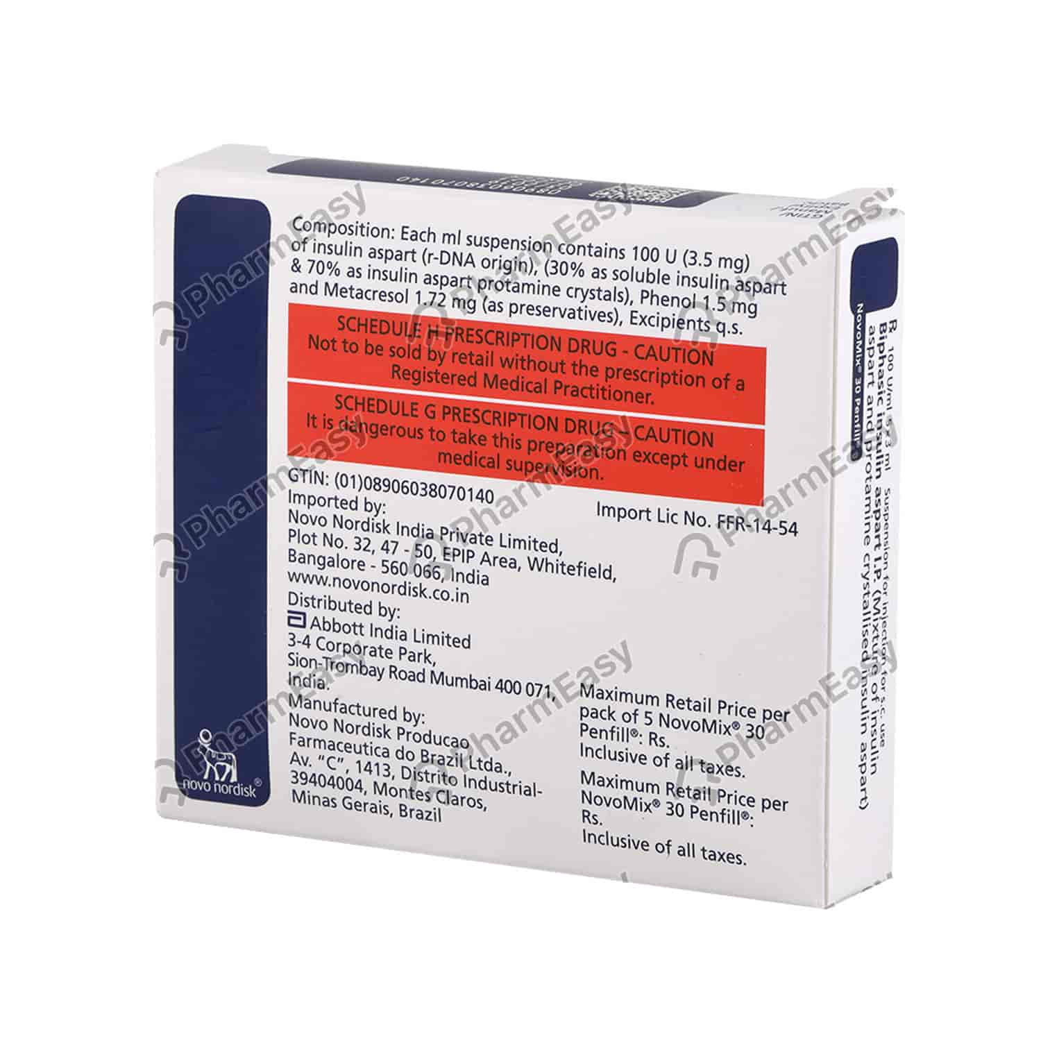 Novomix 30 Penfill Injection 3ml - Uses, Side Effects, Dosage ...