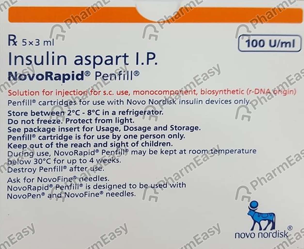 Buy Novorapid Penfill 100 IU/ML Solution For Injection (3) Online at ...