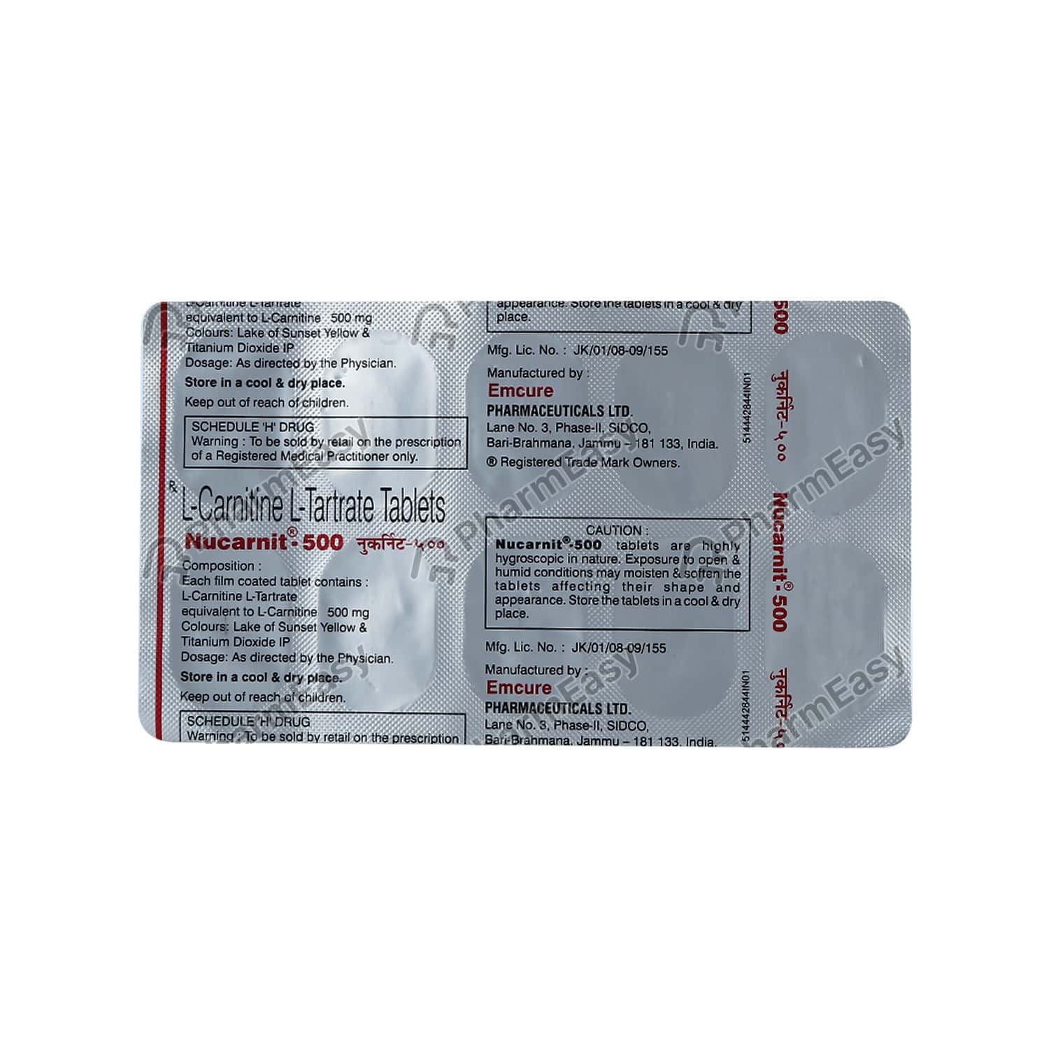 Buy Nucarnit 500 MG Tablet (10) Online at Flat 18% OFF* | PharmEasy