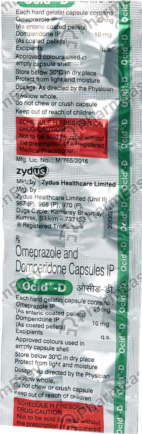 Ocid D Strip Of 10 Capsules: Uses, Side Effects, Price & Dosage | PharmEasy