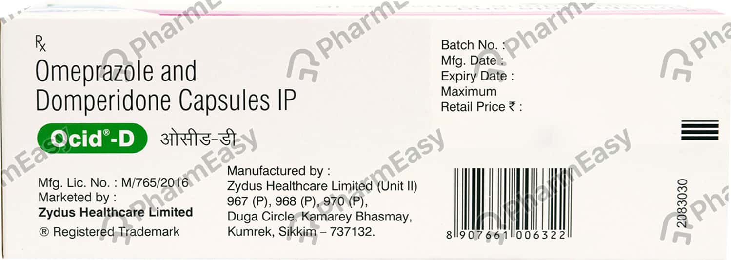 Ocid D Strip Of 10 Capsules: Uses, Side Effects, Price & Dosage | PharmEasy