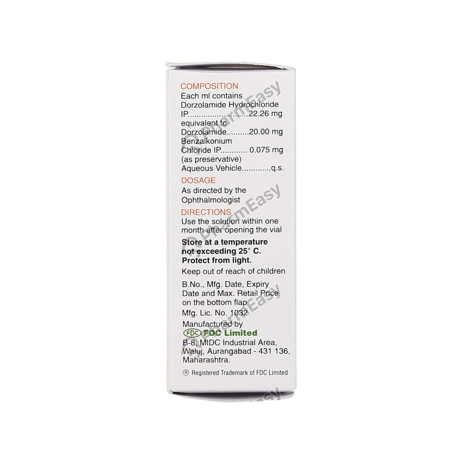 Buy Ocudor 20 MG Eye Drop (5) Online at Flat 18% OFF* | PharmEasy