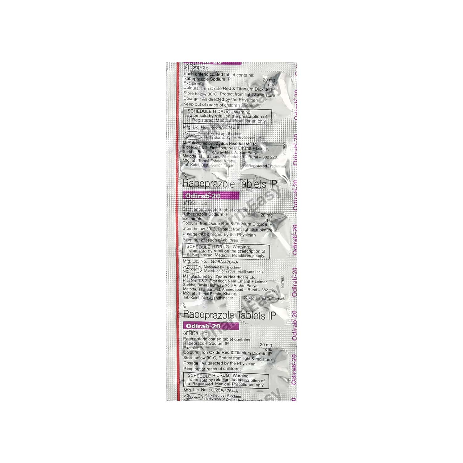 Odirab 20 MG Tablet (10) - Uses, Side Effects, Dosage, Composition ...