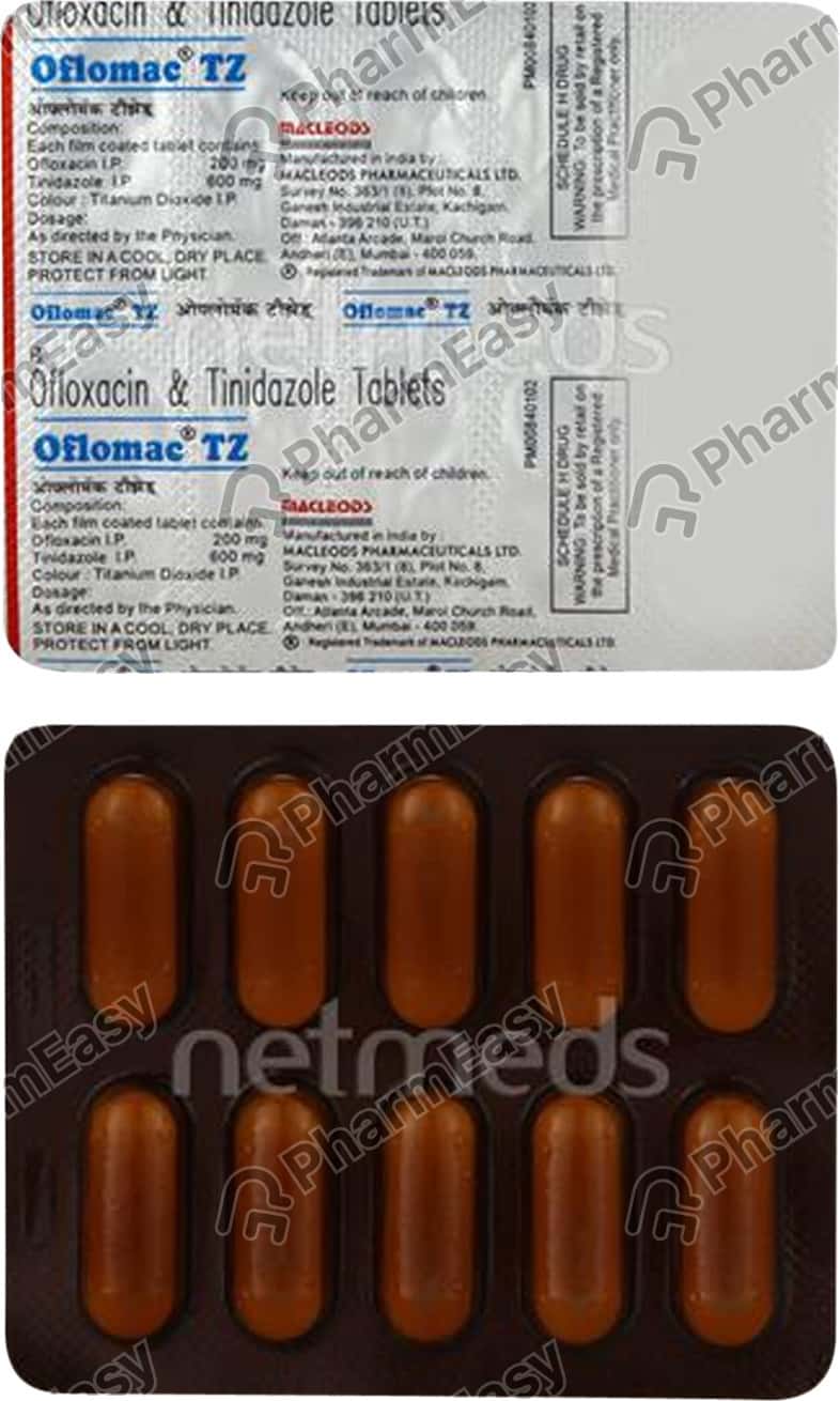 Oflomac Tz Strip Of 10 Tablets: Uses, Side Effects, Price & Dosage | PharmEasy