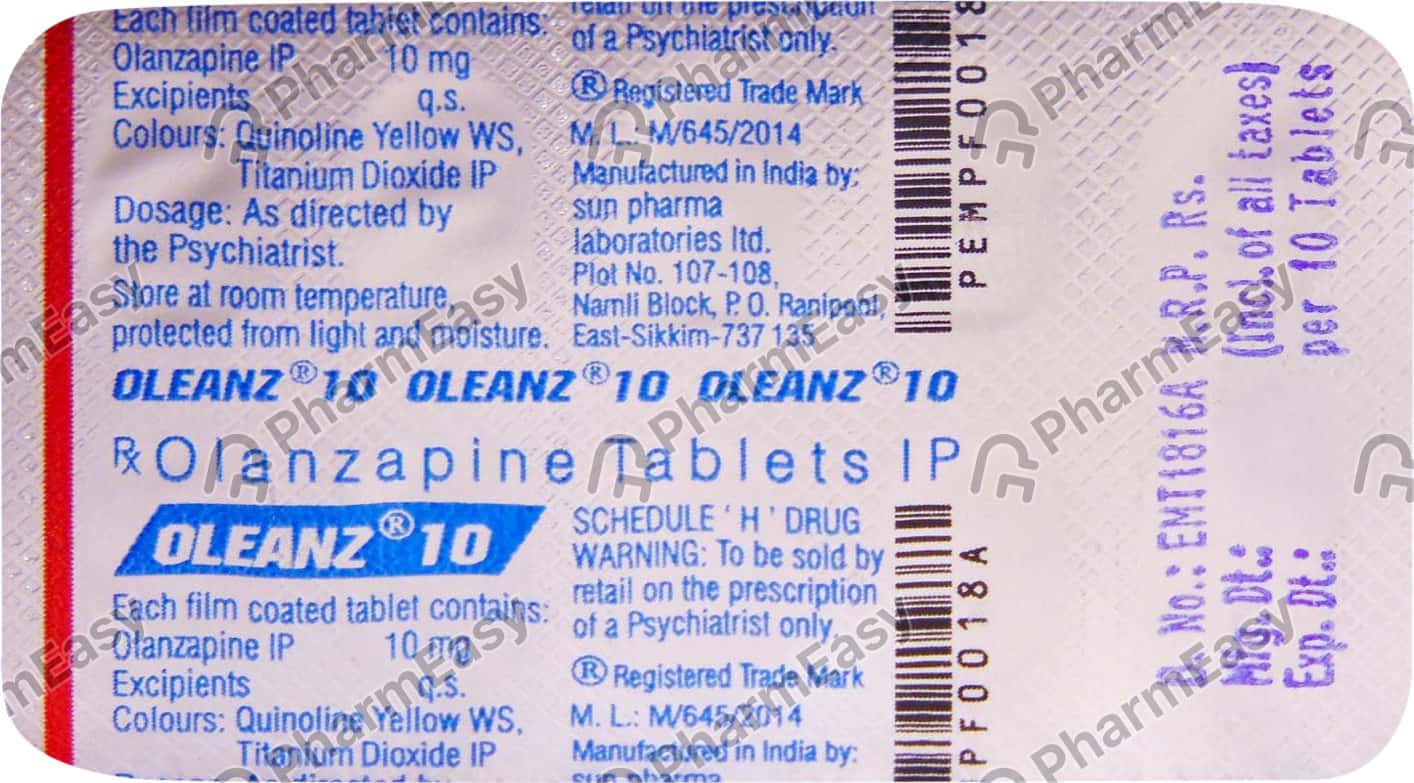 Oleanz 10 MG Tablet (10): Uses, Side Effects, Price & Dosage | PharmEasy
