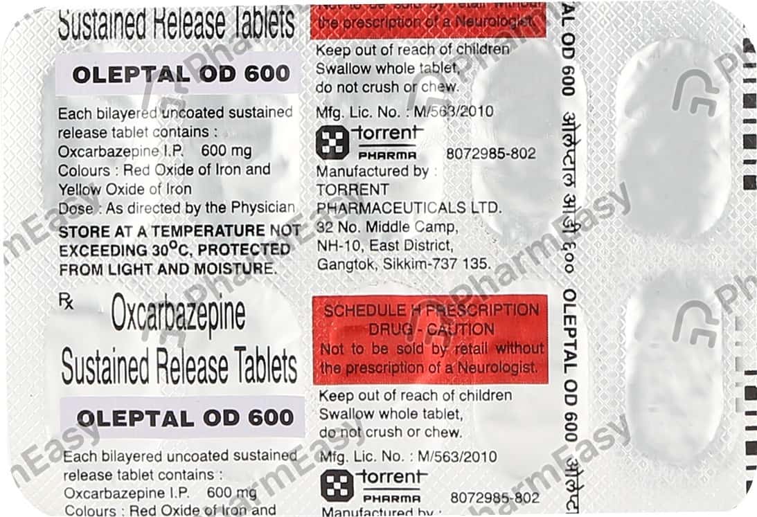 Oleptal Sr Od 600 MG Tablet (10): Uses, Side Effects, Price & Dosage ...
