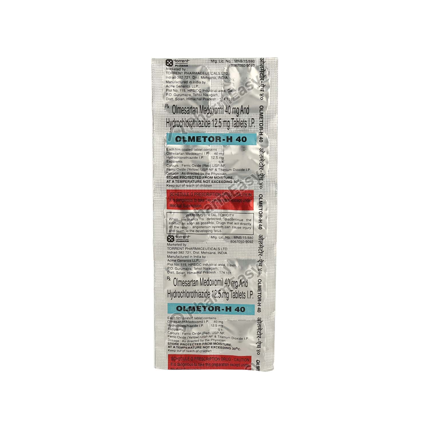 Buy Olmetor H 40mg Strip Of 10 Tablets Online at Flat 18% OFF* | PharmEasy