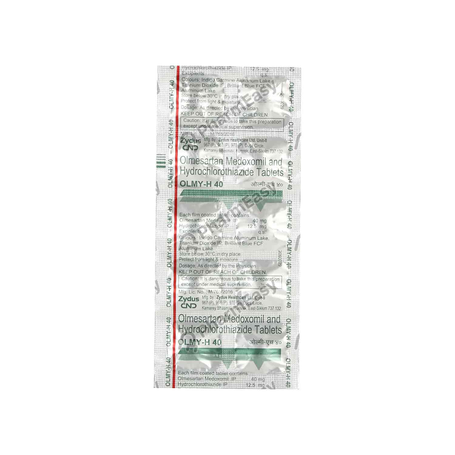 Buy Olmy H 40mg Strip Of 10 Tablets Online at Flat 18% OFF* | PharmEasy