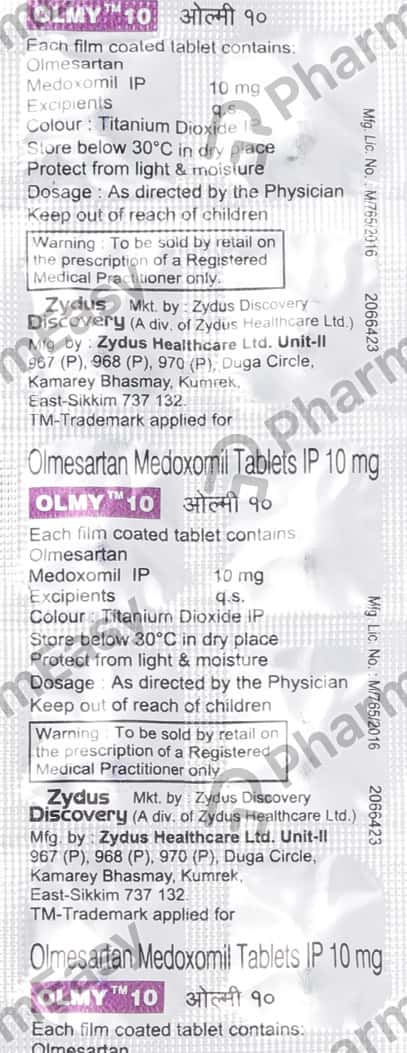 Olmy 10 MG Tablet (10): Uses, Side Effects, Price & Dosage | PharmEasy