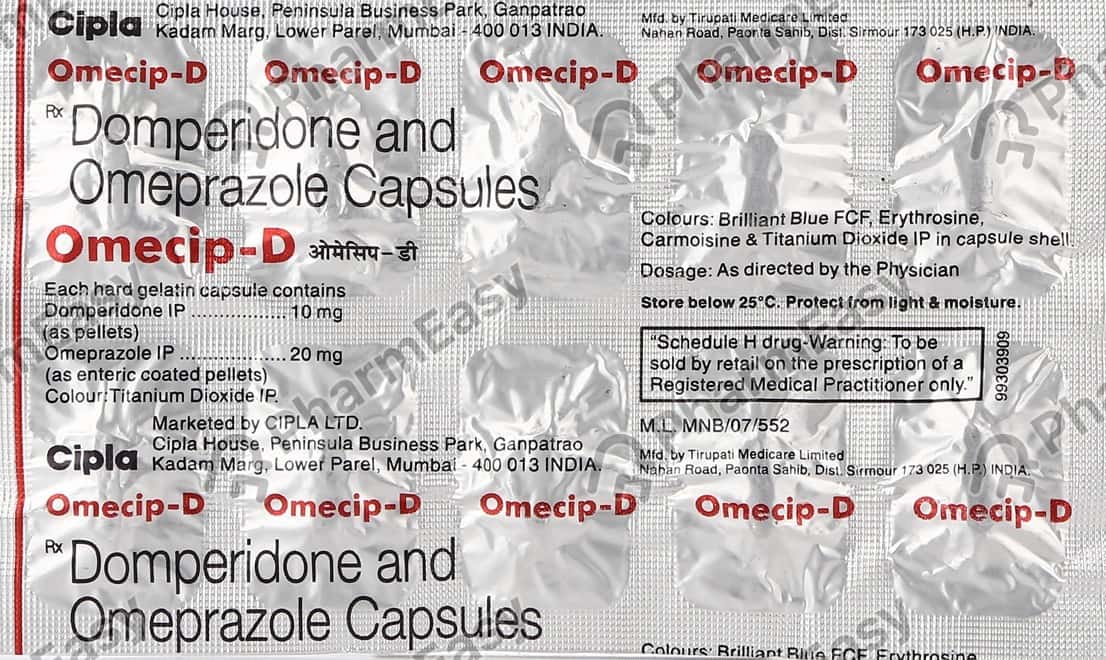 Omecip D Strip Of 10 Capsules: Uses, Side Effects, Price & Dosage ...