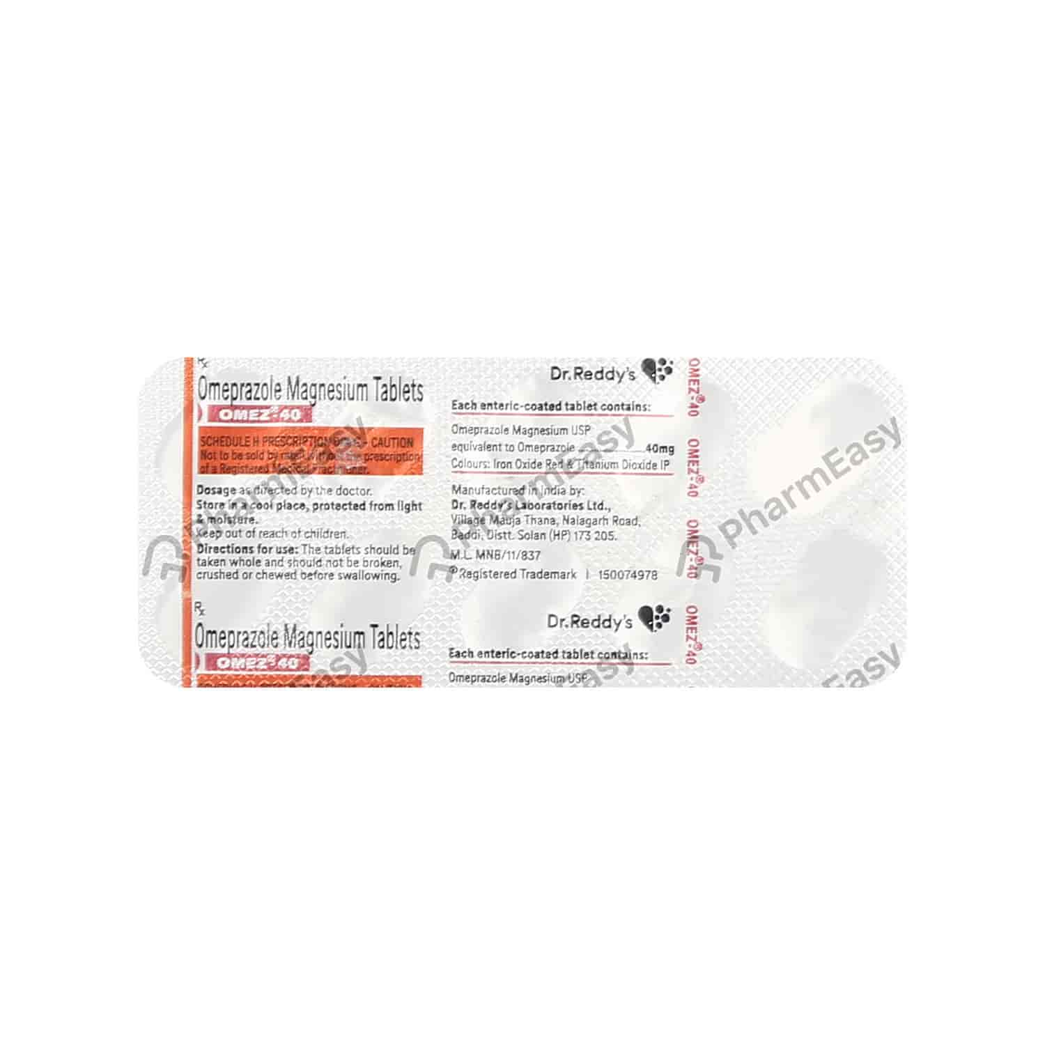 Omez 40mg Tab - Uses, Side Effects, Dosage, Composition & Price | PharmEasy