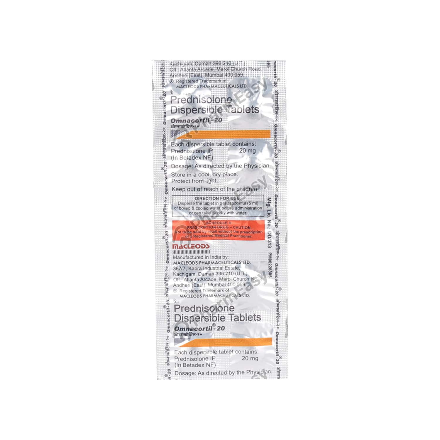 Omnacortil Dt 20 MG Tablet (10) - Uses, Side Effects, Dosage ...