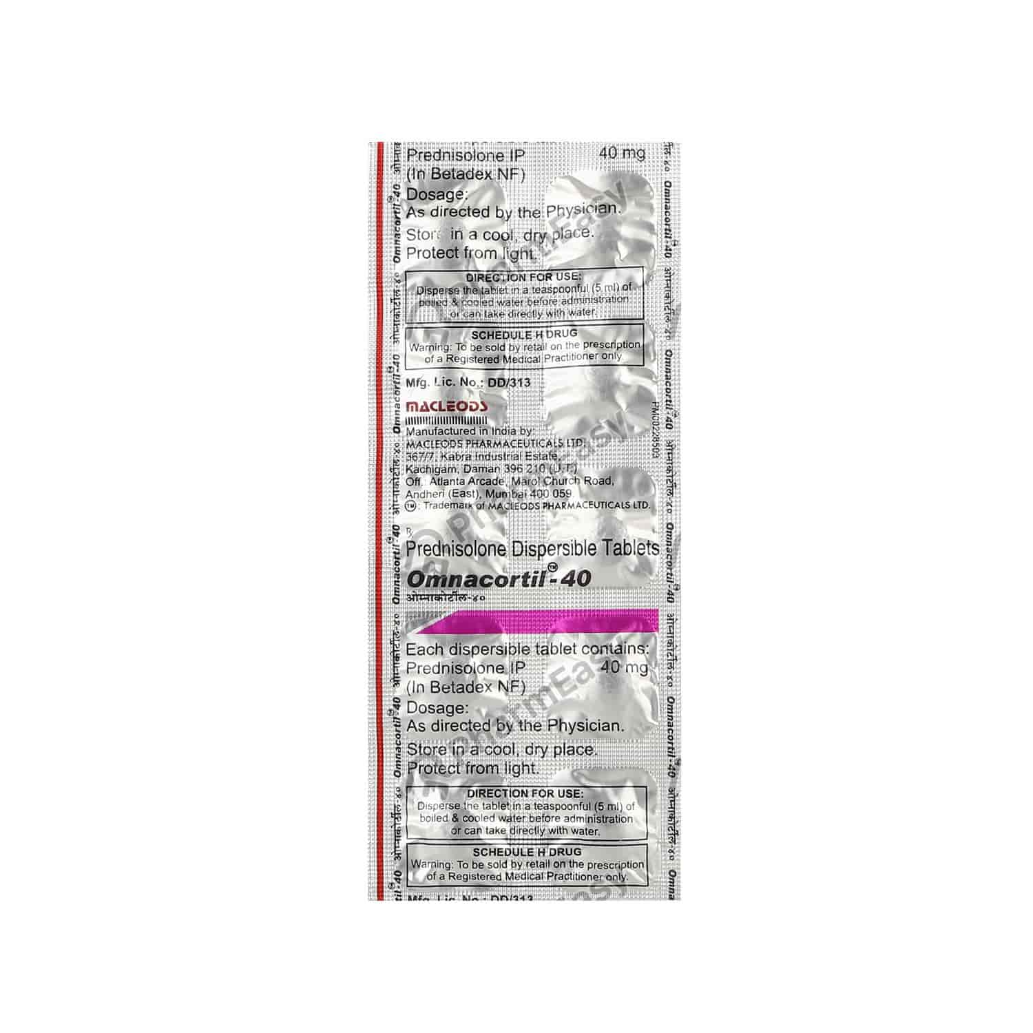 Omnacortil 40mg Tablet - Uses, Side Effects, Dosage, Composition ...